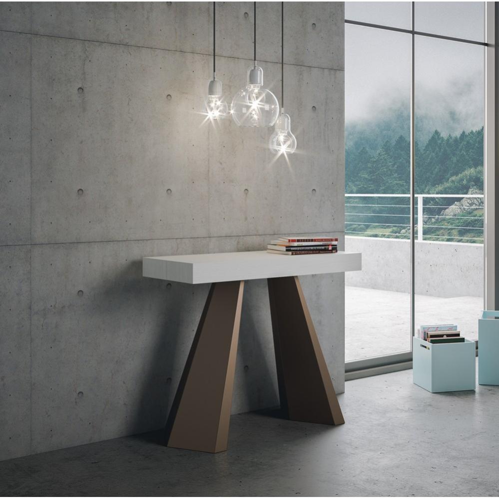 Consolle allungabile diamante di itamoby con struttura in metallo e piano in legno in diverse ...