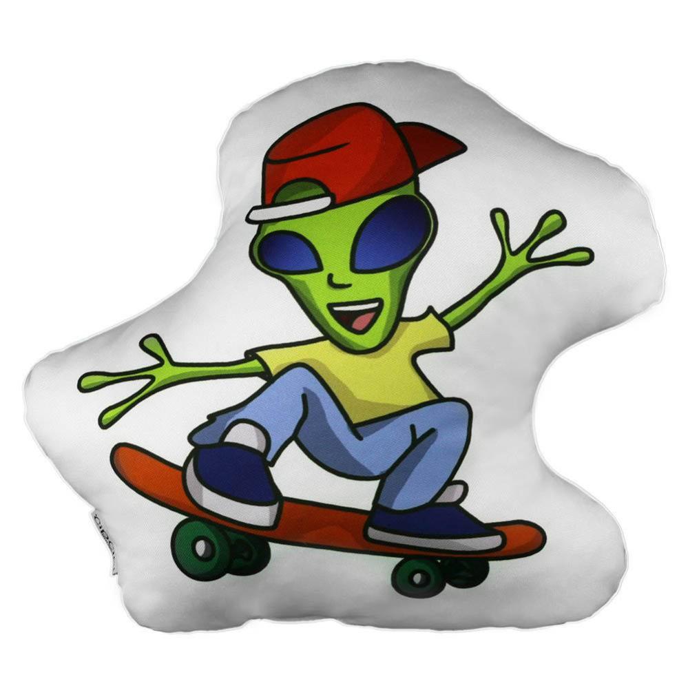 Coussin ludique Calidum alien skateur 42x43cm Multicolore | Leroy Merlin