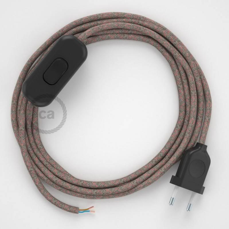 Creative cables - Cordon pour lampe, câble RD61 Losange Vieux Rose 1,80 ...