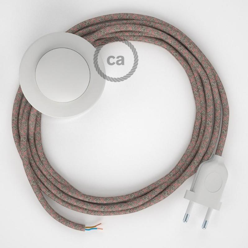 Creative cables - Cordon pour lampadaire, câble RD61 Losange Vieux Rose ...