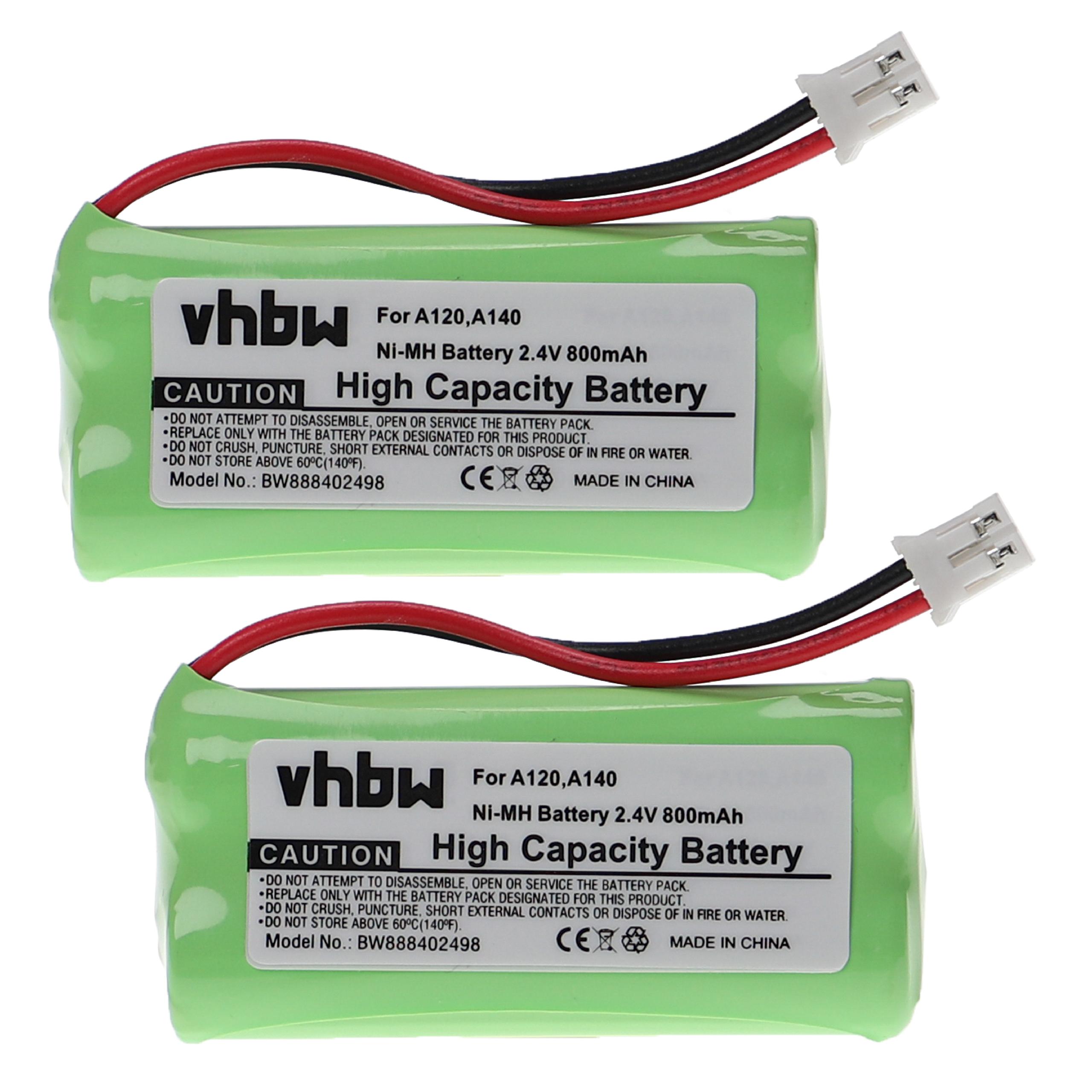 Vhbw 2x Batteries remplacement pour S30852-D1640-X1, T382, T436-U1, V30145-K1310-X359, V30145 ...
