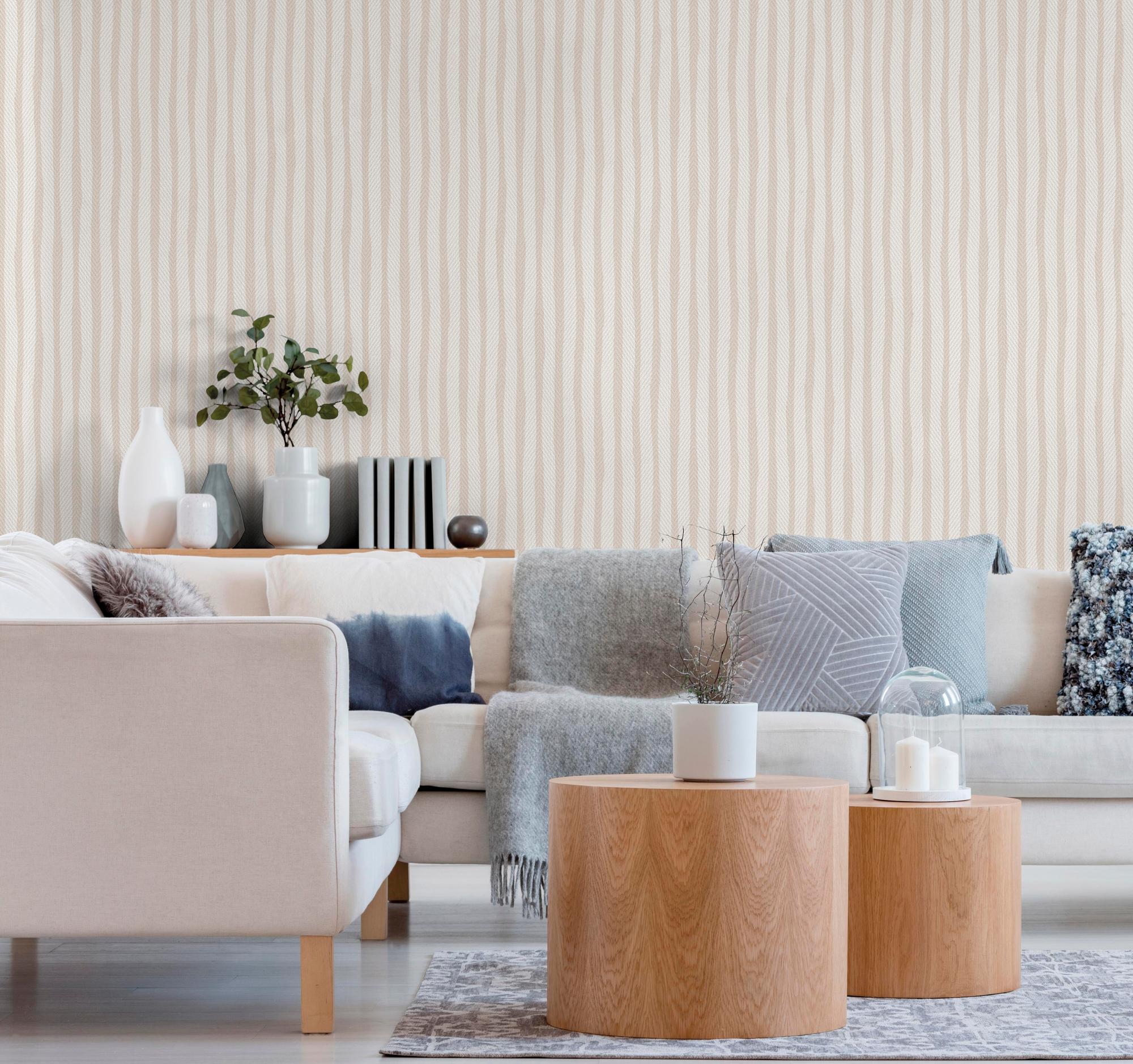 Papel pintado TNT Cuzco Stripes beige | Leroy Merlin