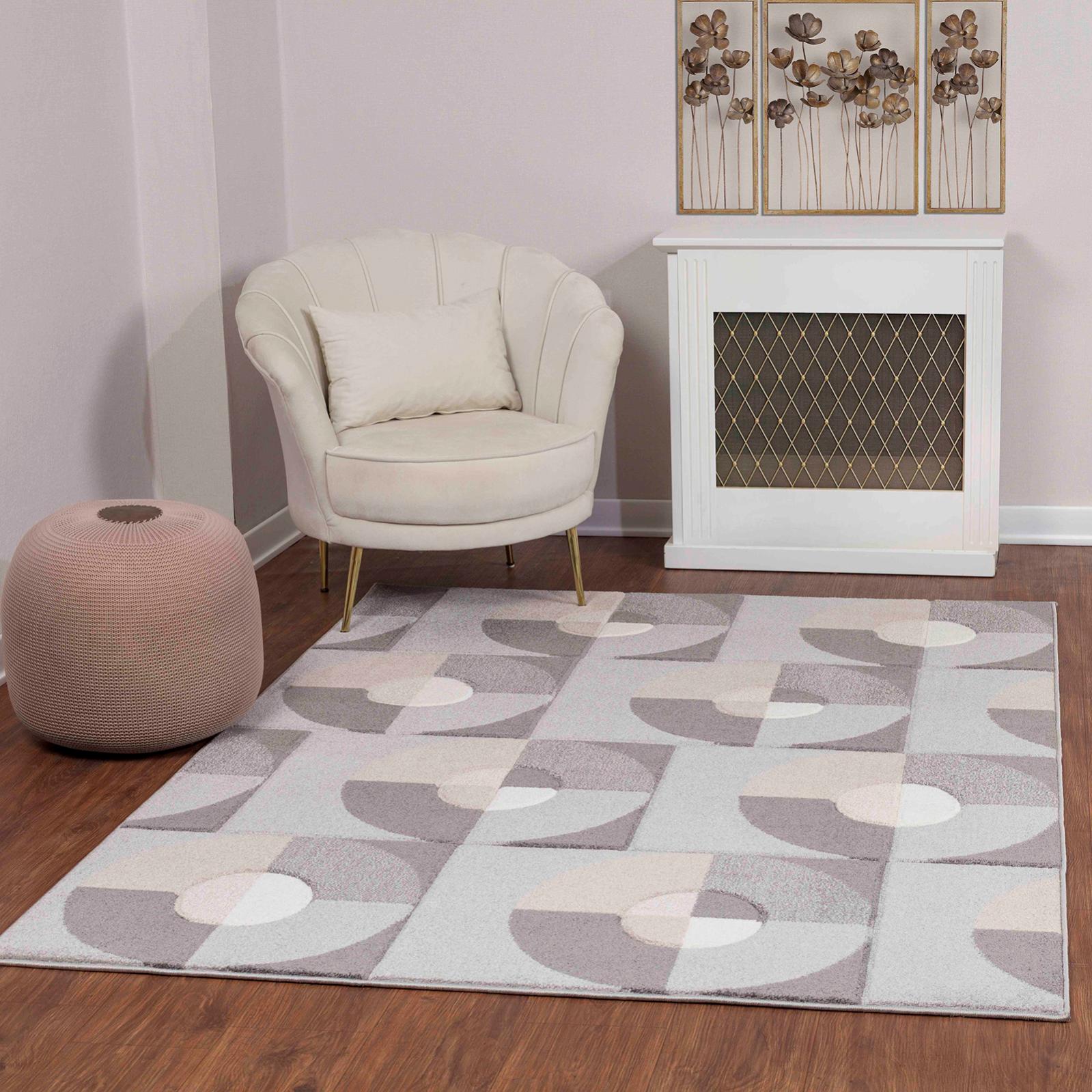 SURYA - Tappeto Scandinavo Retrò WENDY - 160x213cm - Grigio e Antracite ...