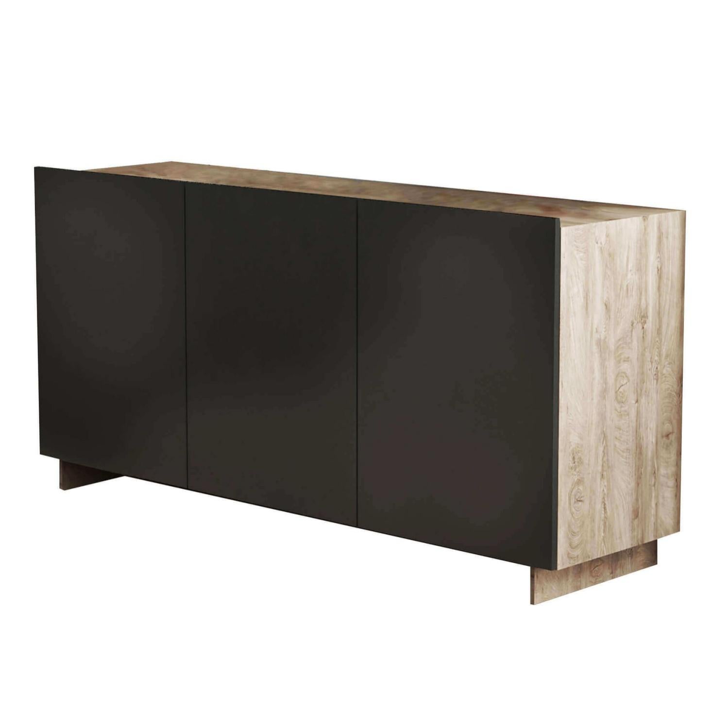Credenza di colore Antracite e Rovere chiaro mod. Carlile | Leroy Merlin