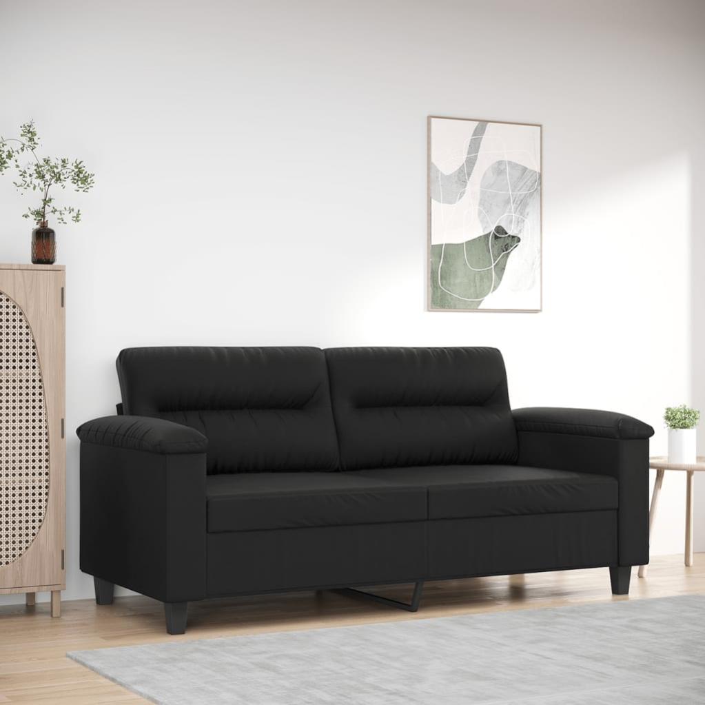 VidaXL Divano a 2 Posti Nero 140 cm in Similpelle | Leroy Merlin