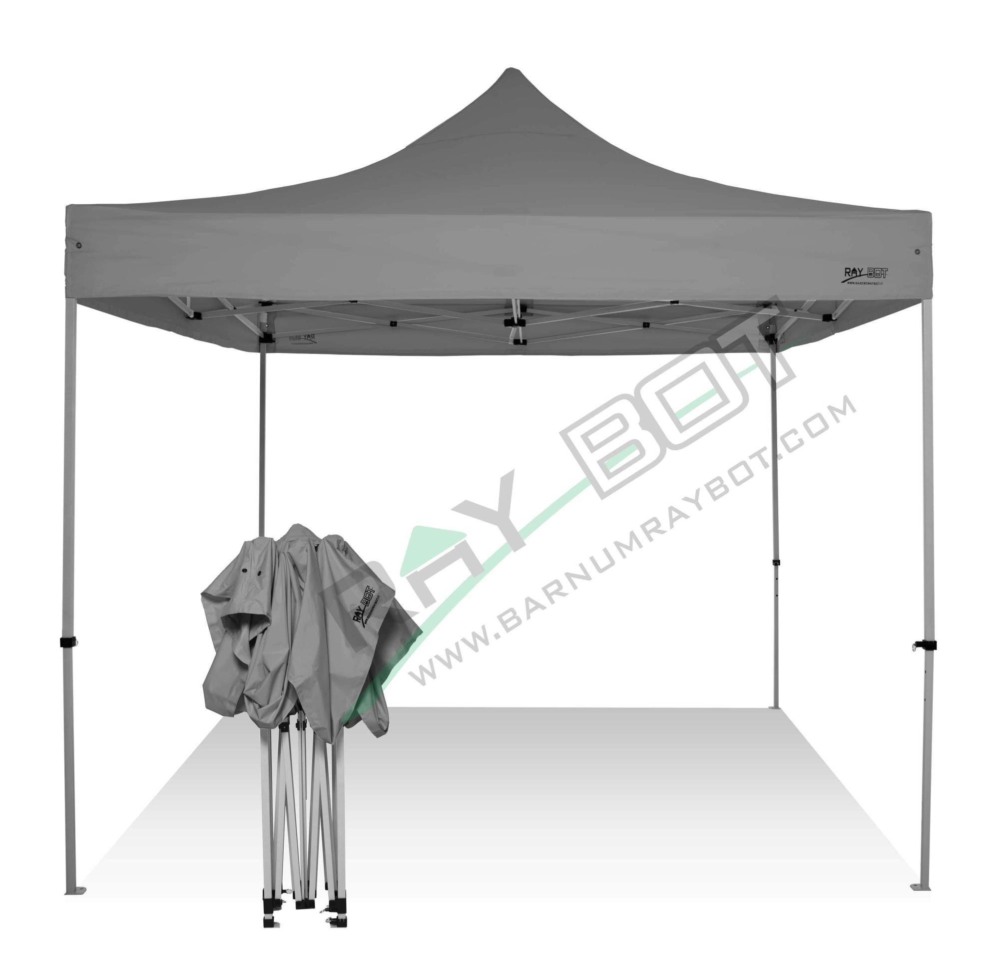 Carpa Plegable 3x3 Gris Sin Telones Laterales Acero 30 mm. Tejido ...