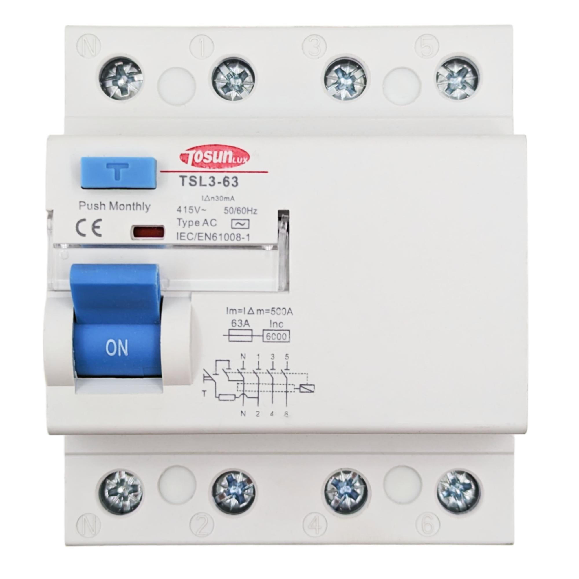 Interruptor diferencial trifásico 30mA 6KA 3P+N tipo AC 40A | Leroy Merlin