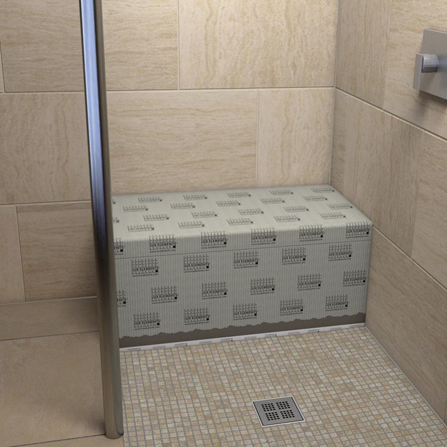 Banquette à carreler pour espace de douche de forme droite en kit ...