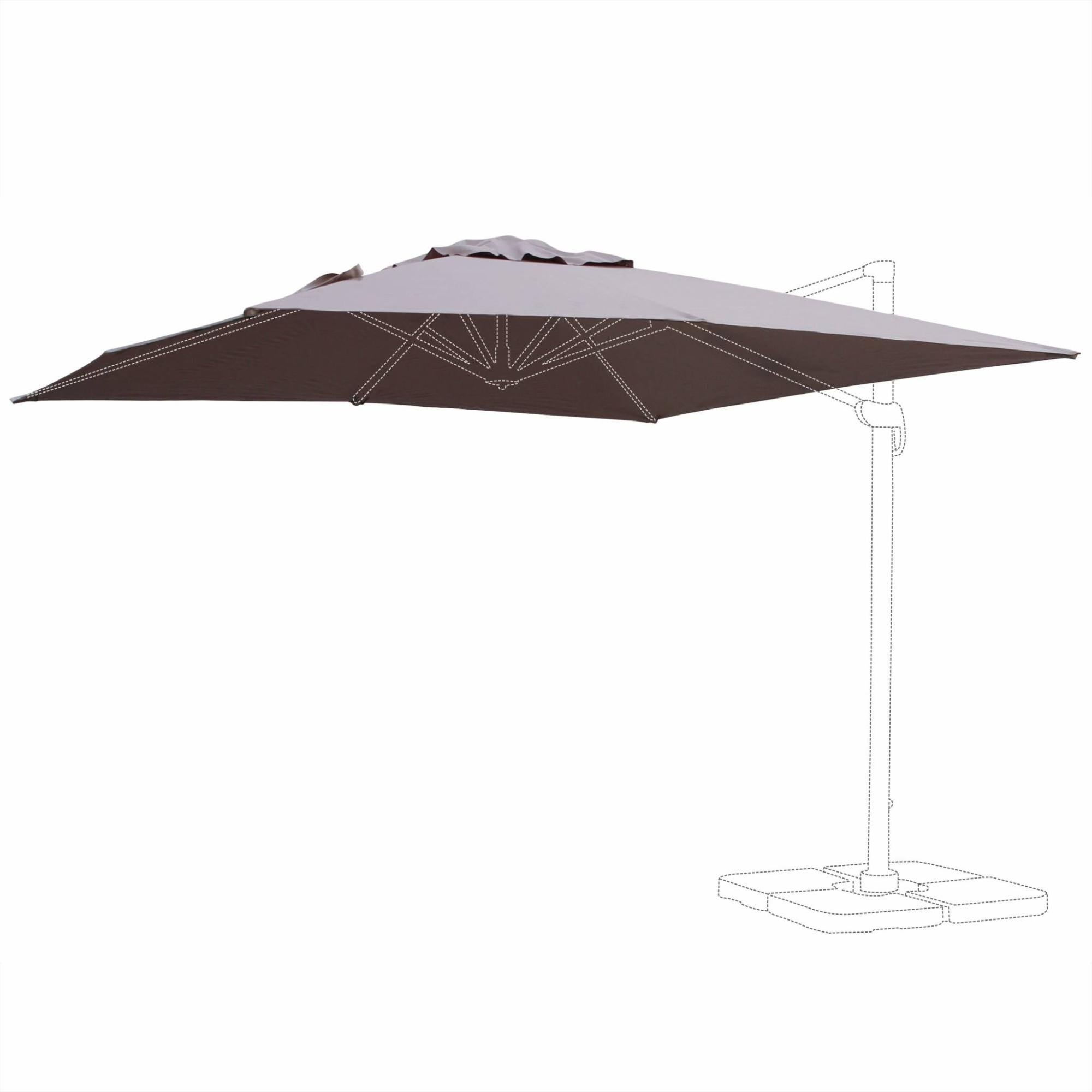Telo di colore bruno per ombrellone 3x3m Falgos - tela di ricambio ...