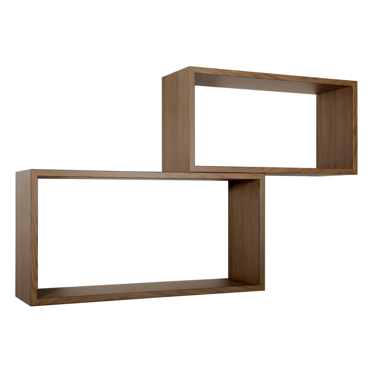 Mensole da parete rettangolari Set di 2 pz colore Rovere tabacco mod ...