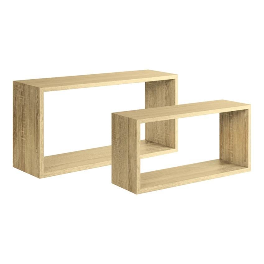 Conjunto de 2 estantes de pared de cubo rectangular estante moderno ...