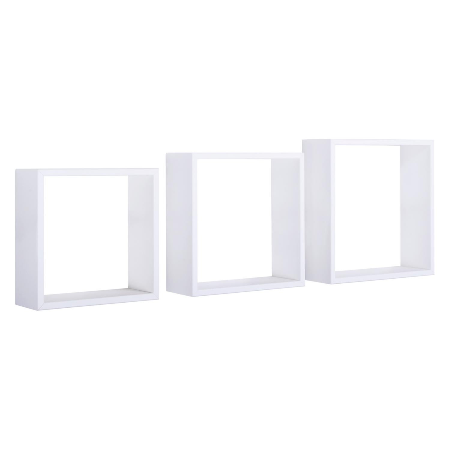 Mensole a cubo da parete set di 3 pz componibile colore Bianco mod ...