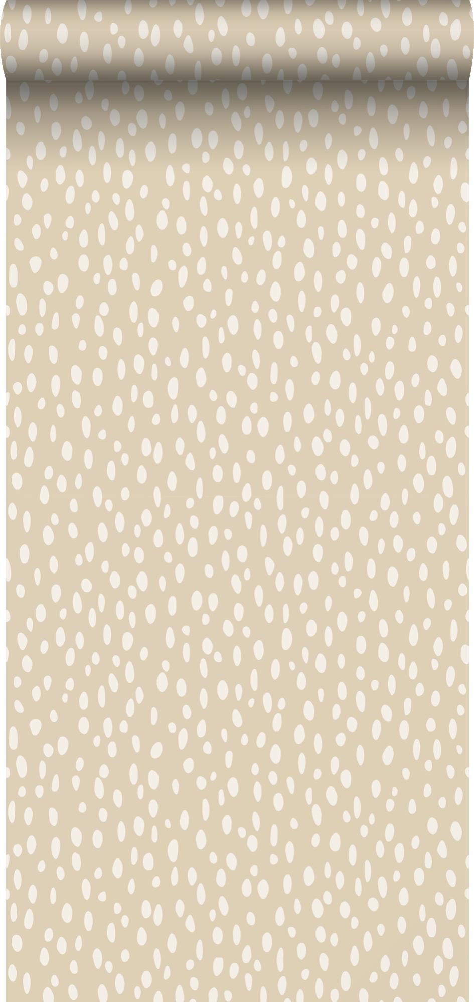 Papier Peint intissé à motif de petits points beige - 0,53 x 10,05 m ...