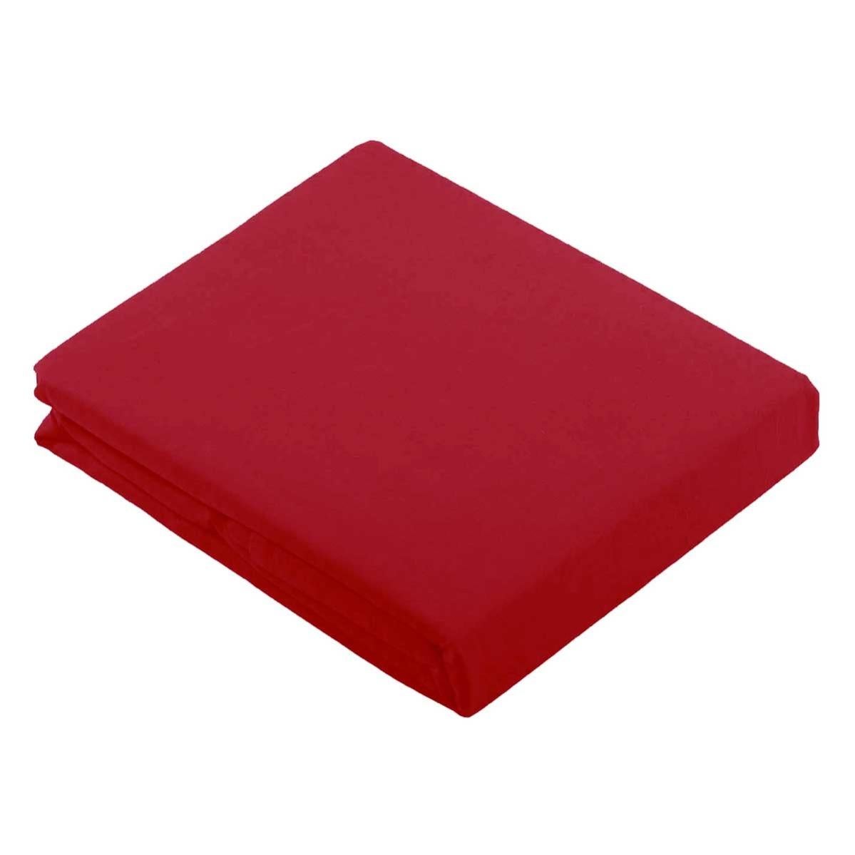 Drap Plat Uni en 100 % Coton - Rouge - 180x290 cm - Coton | Leroy Merlin