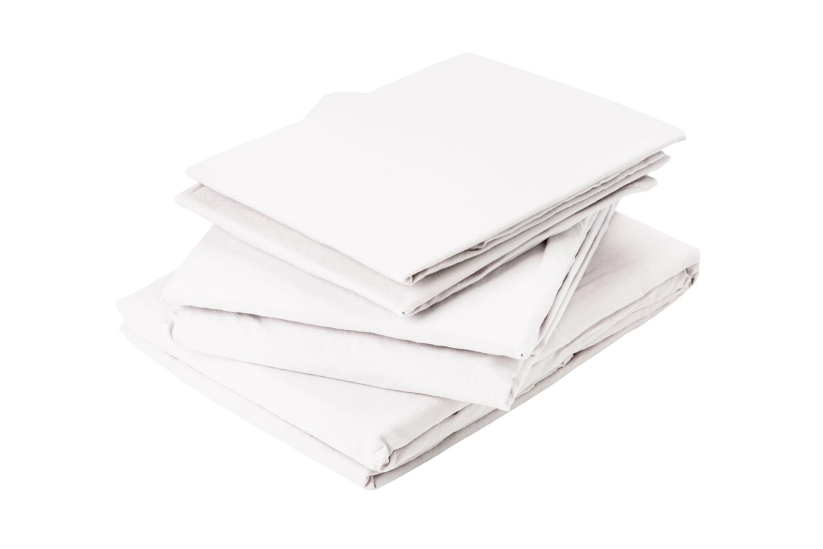 Drap Plat en Coton Lavé - Blanc - 180x290 cm - Coton | Leroy Merlin