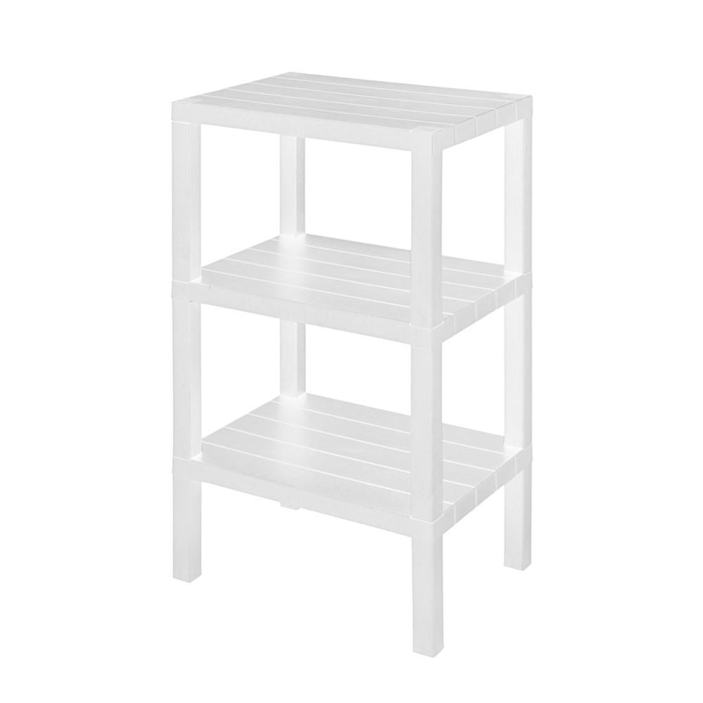 Scaffale bagno 3 ripiani bianco effetto legno in kit montaggio Buzz ...