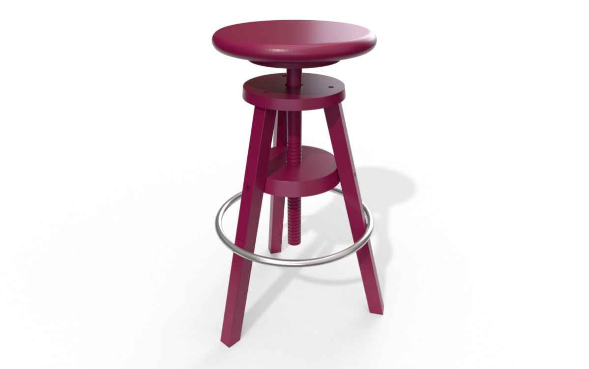 Sgabello da bar in legno con vite, Colore: Prugna | Leroy Merlin