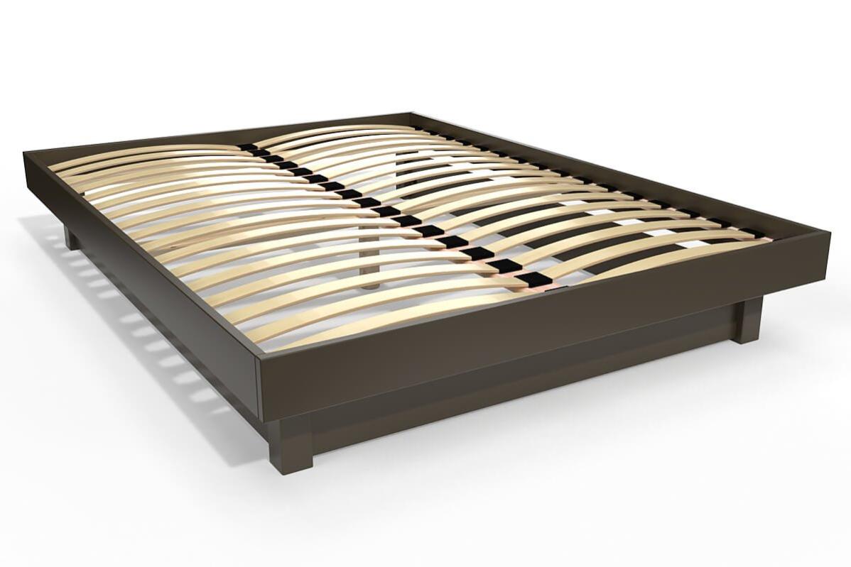 Letto a piattaforma in legno massiccio 2 posti, Colore: Wengé ...