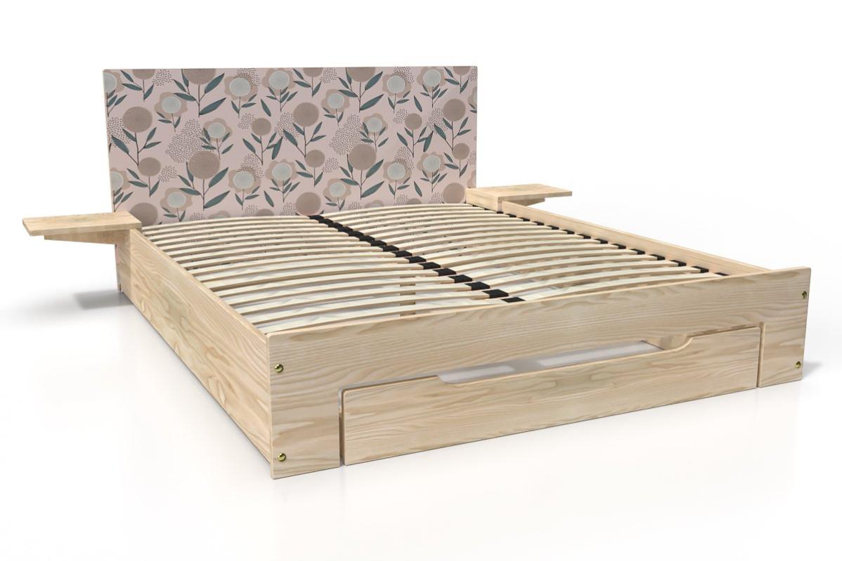 Lit 2 places Happy bois avec tiroir et chevets amovibles 160x200 ...