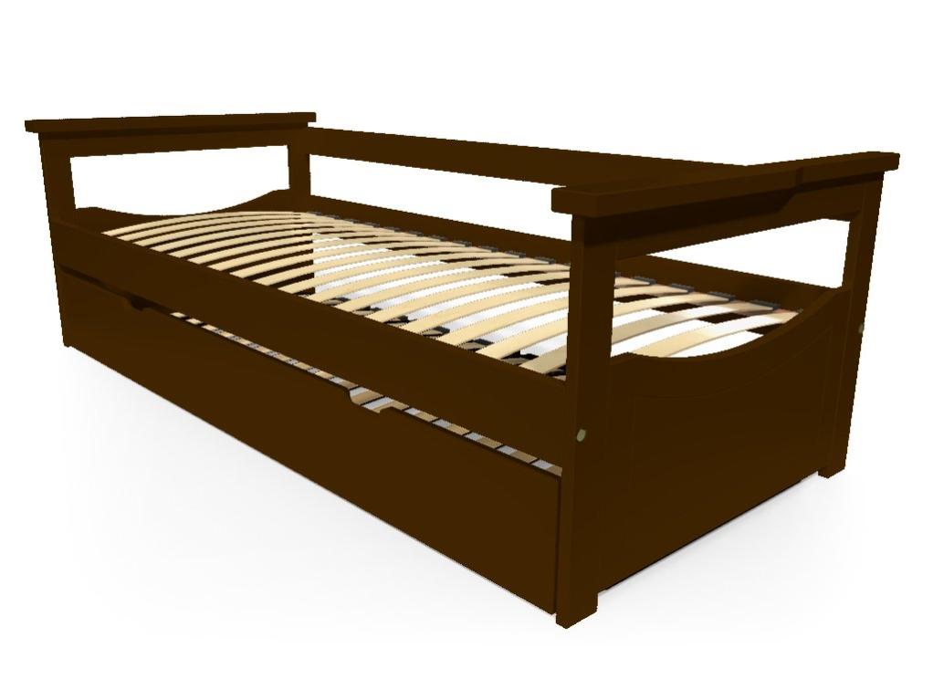 Letto estraibile Topaze pino massiccio, Colore: Wengé, Dimensioni ...