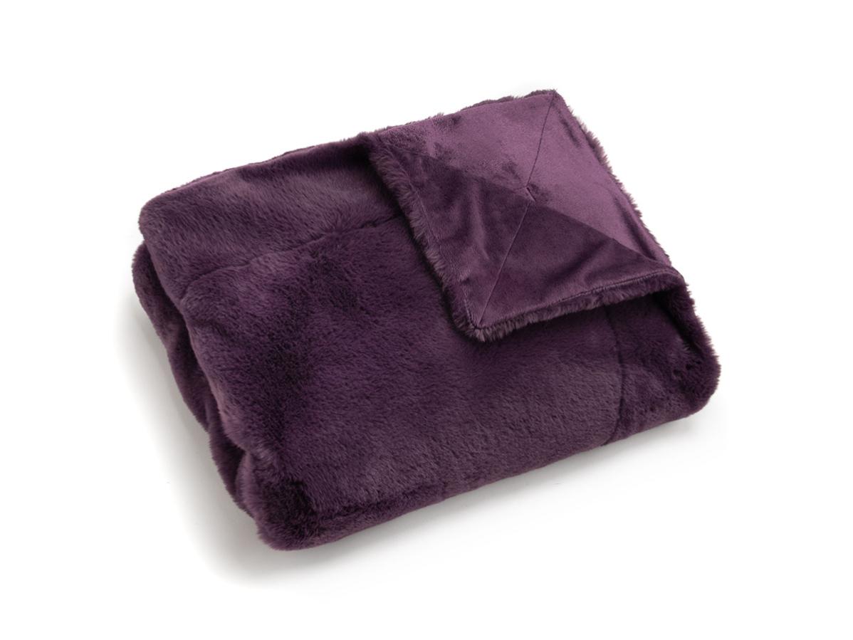 Plaid Luxe 130 x 170 cm Prune - Amadeus | Leroy Merlin