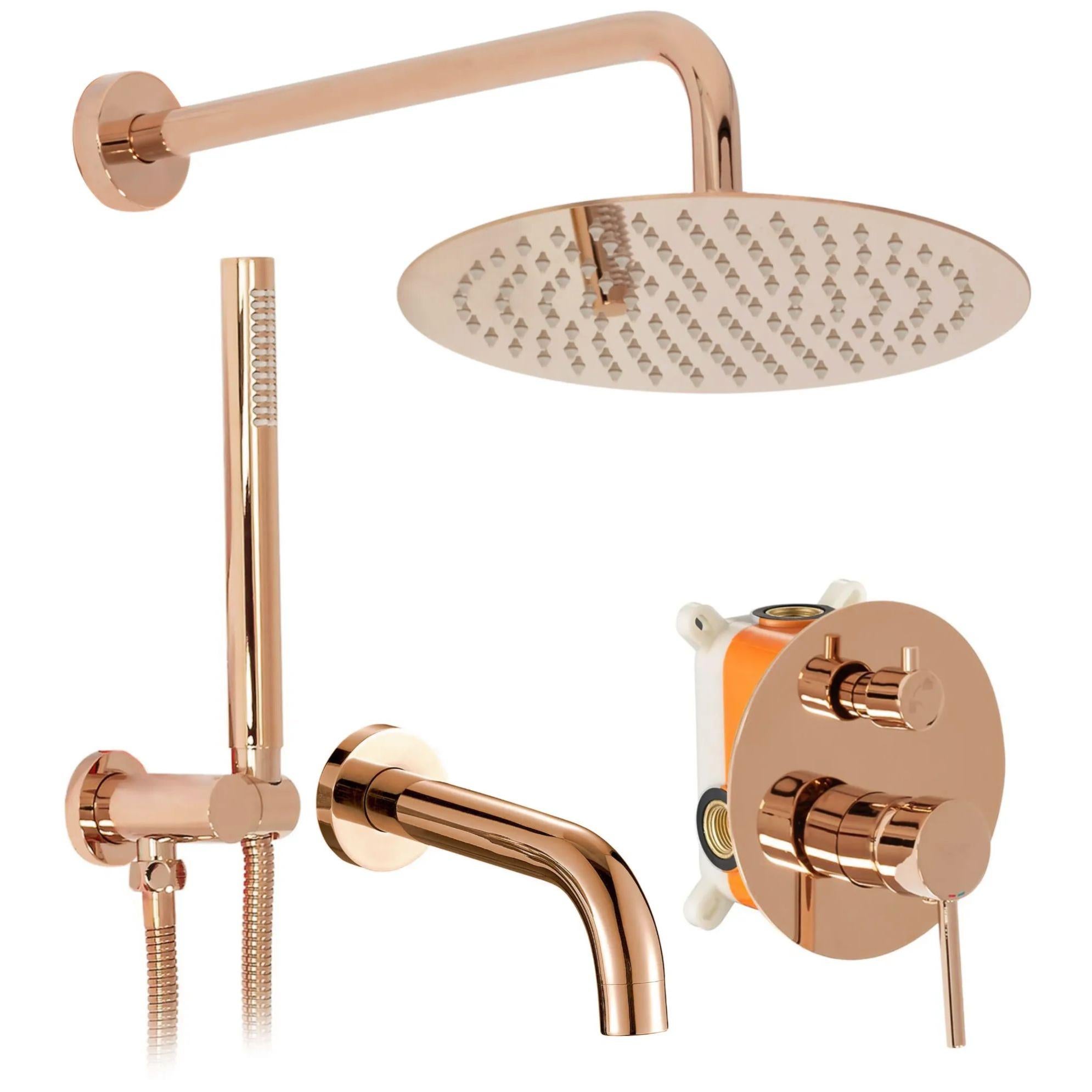SET DOCCIA-VASCA DA INCASSO REA LUNGO ROSE-GOLD + BOX | Leroy Merlin