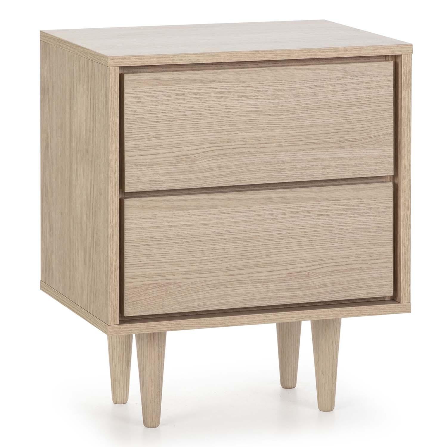 Comodino Denia 2 cassetti Color Rovere/Rovere, 45 cm (Larghezza) 33 cm ...