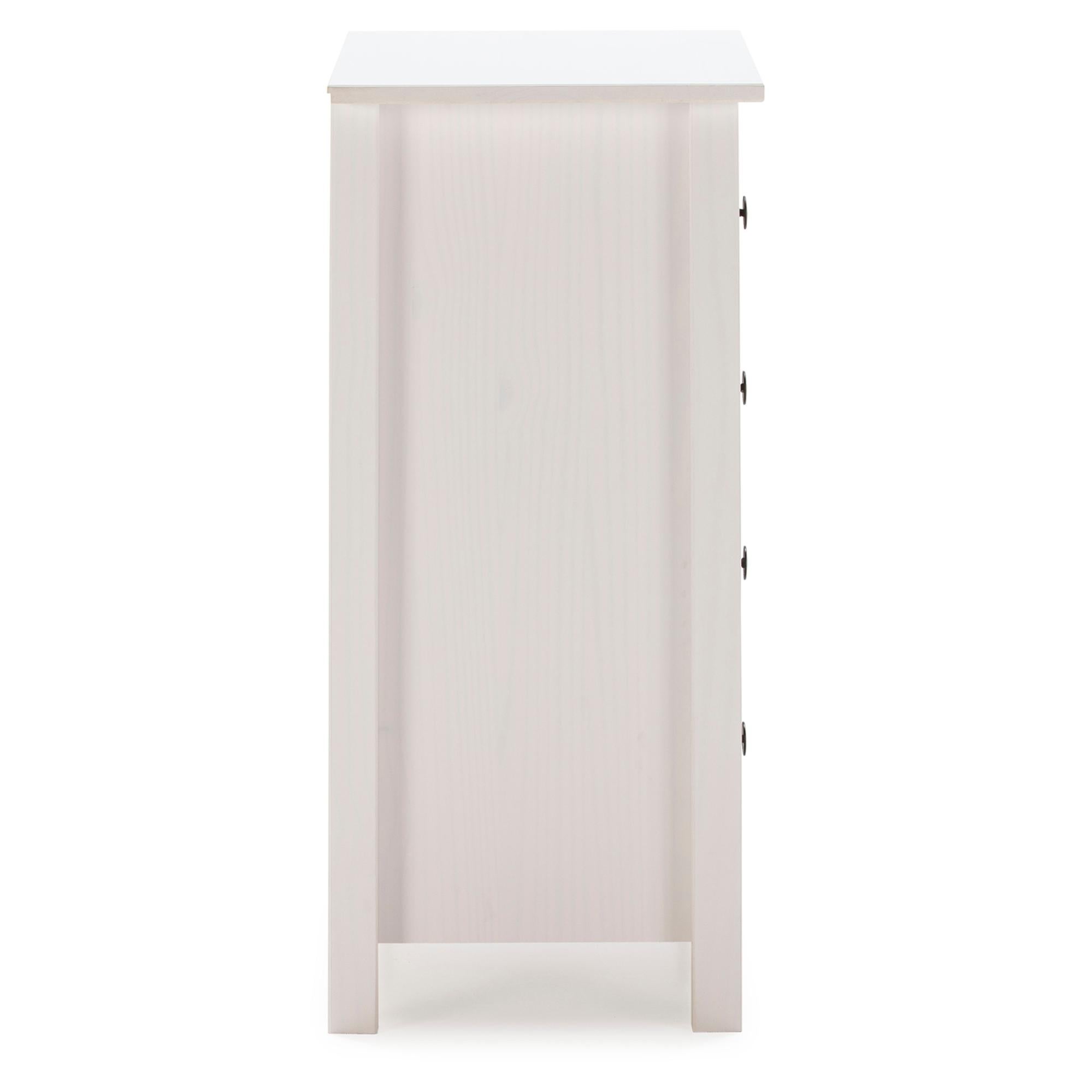 Cassettiera Magda Bianco con 4 cassetti di Diversi Colori, Realizzato ...