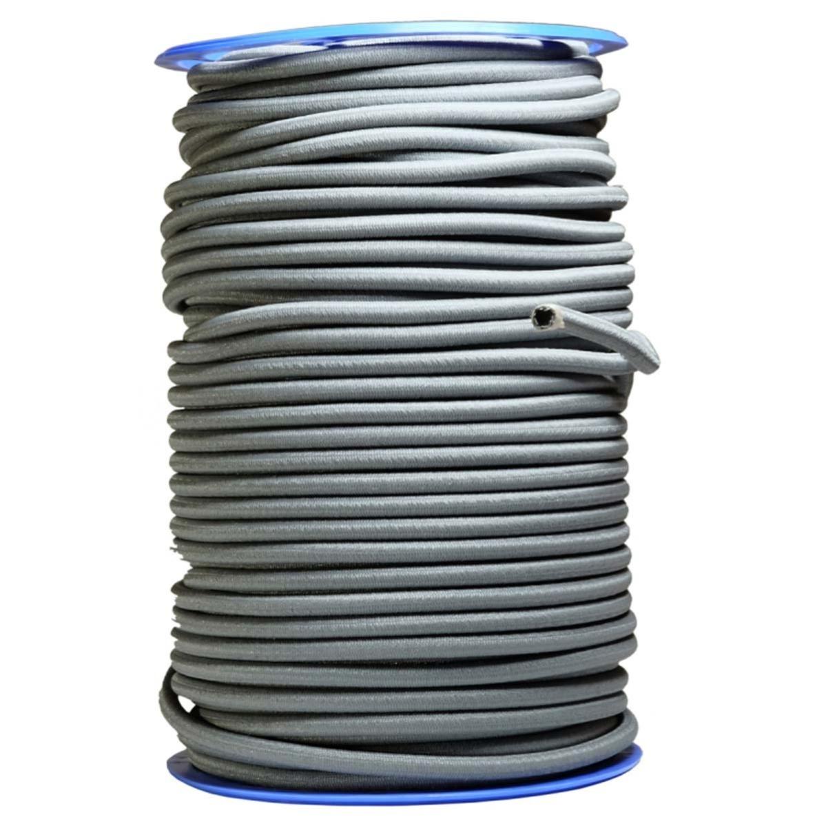 Corda elastica Grigia 60 m - Qualità PRO TECPLAST 9SW - Cavo per teloni ...