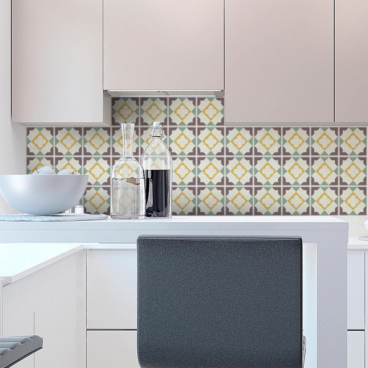 9 vinilos baldosas de cemento azulejos Andrina - adhesivo pared ...