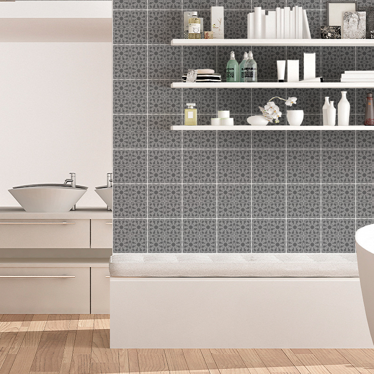 Sticker Mural Carrelage adhésif Cuisine Salle de Bain - 24 STICKERS ...