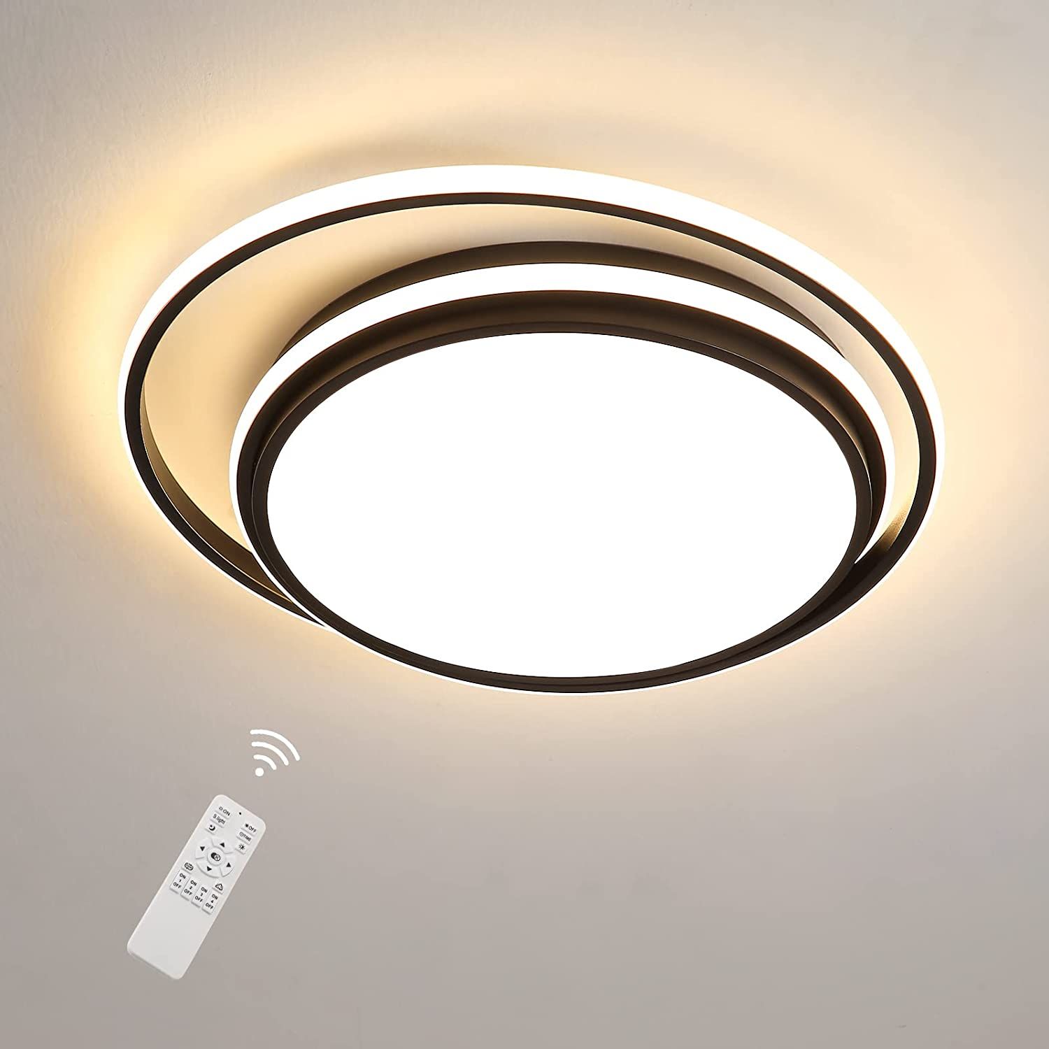 46 W Plafonnier LED Dimmable avec Télécommande, Plafonnier LED Moderne ... 46 W Plafonnier LED Dimmable avec Télécommande, Plafonnier LED Moderne ...