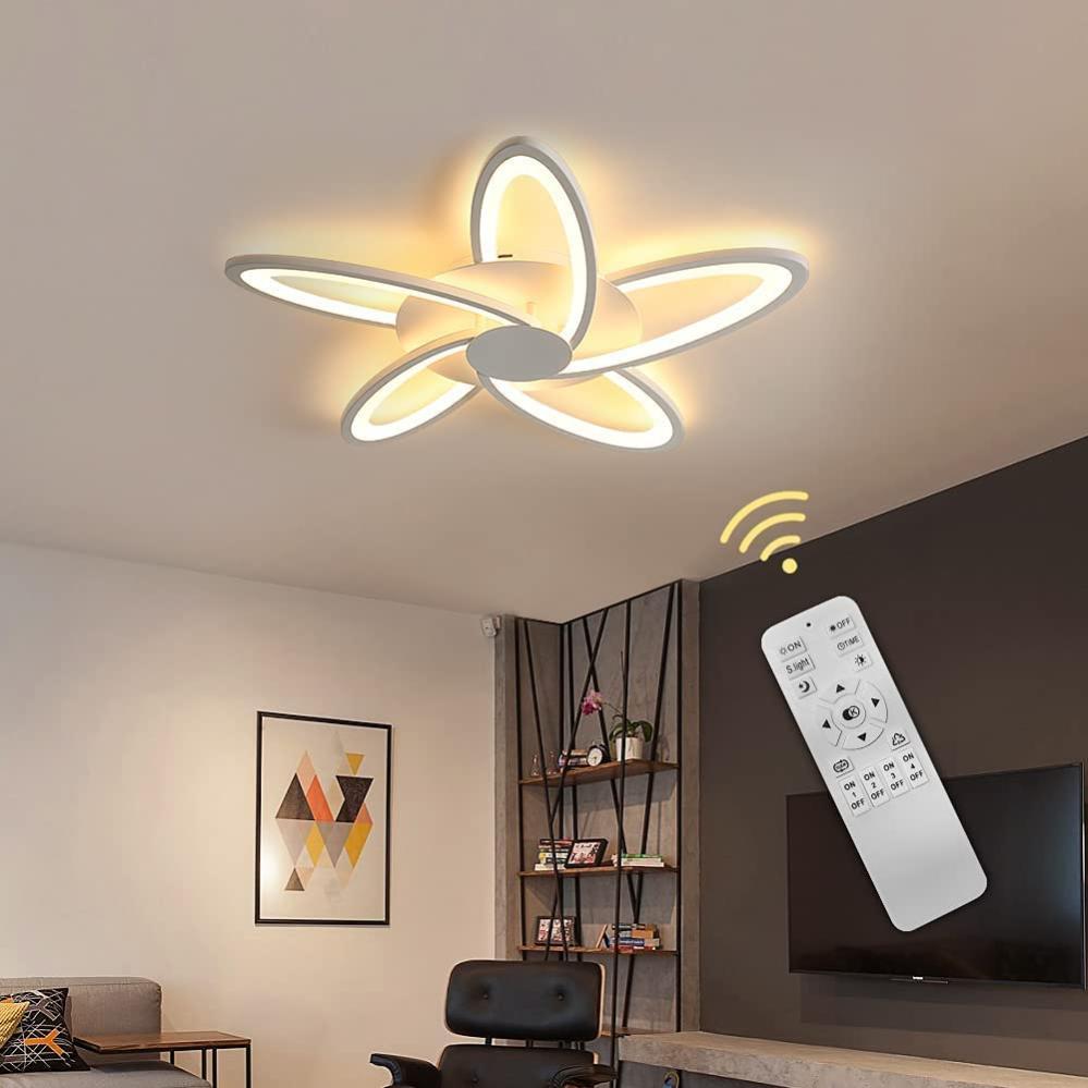 Plafoniera Led Moderna Dimmerabile con Telecomando 30W Bianco Acrilico ...