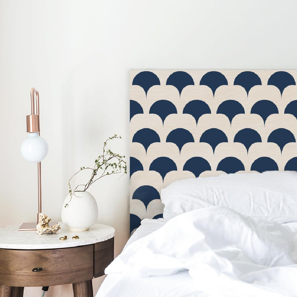 Tête de lit bois LEON - Art Déco Bleu - Tête de lit L120 x H120 cm ...