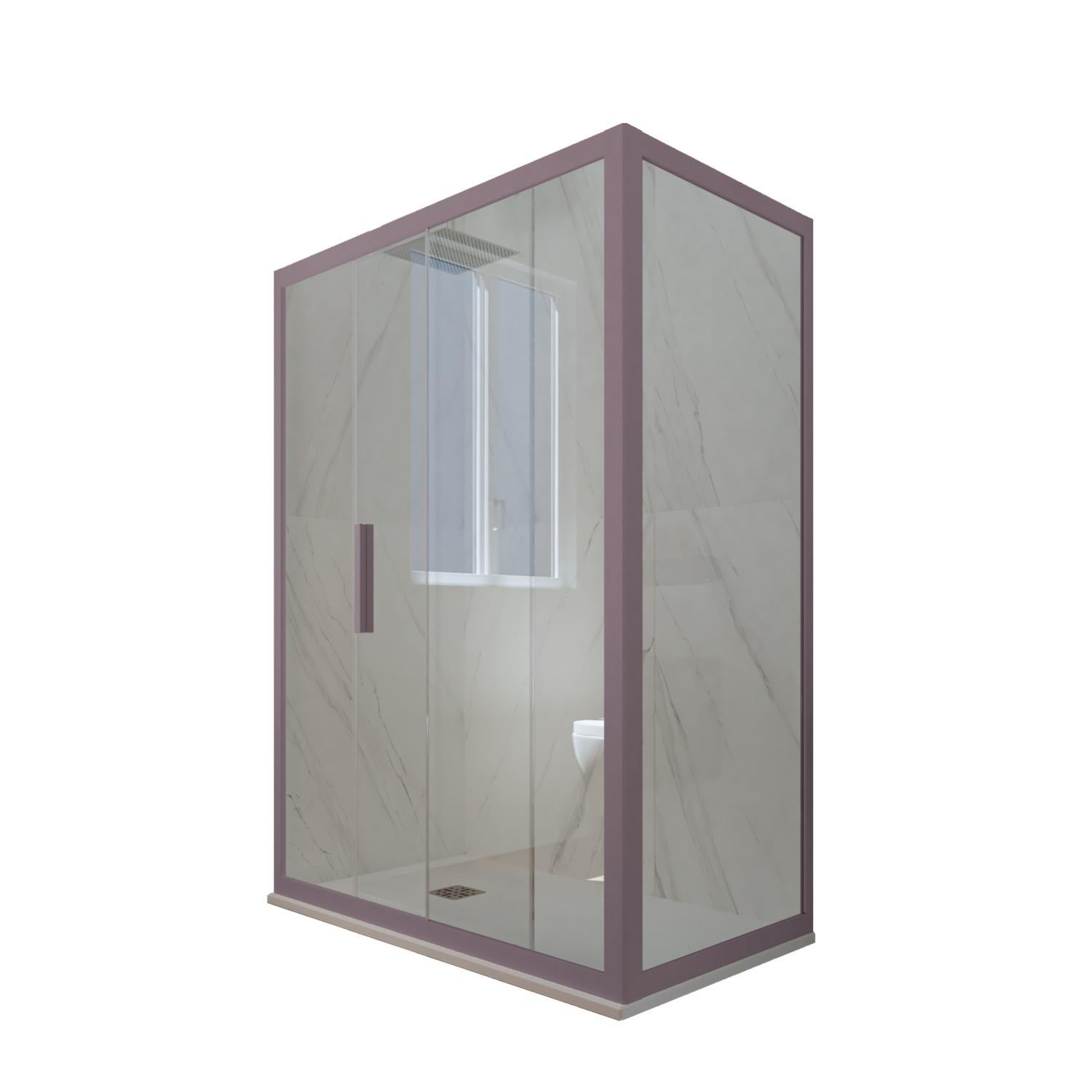 Box doccia scorrevole 90x140 CM H 200 Vetro Trasparente Profilo Lavanda ...