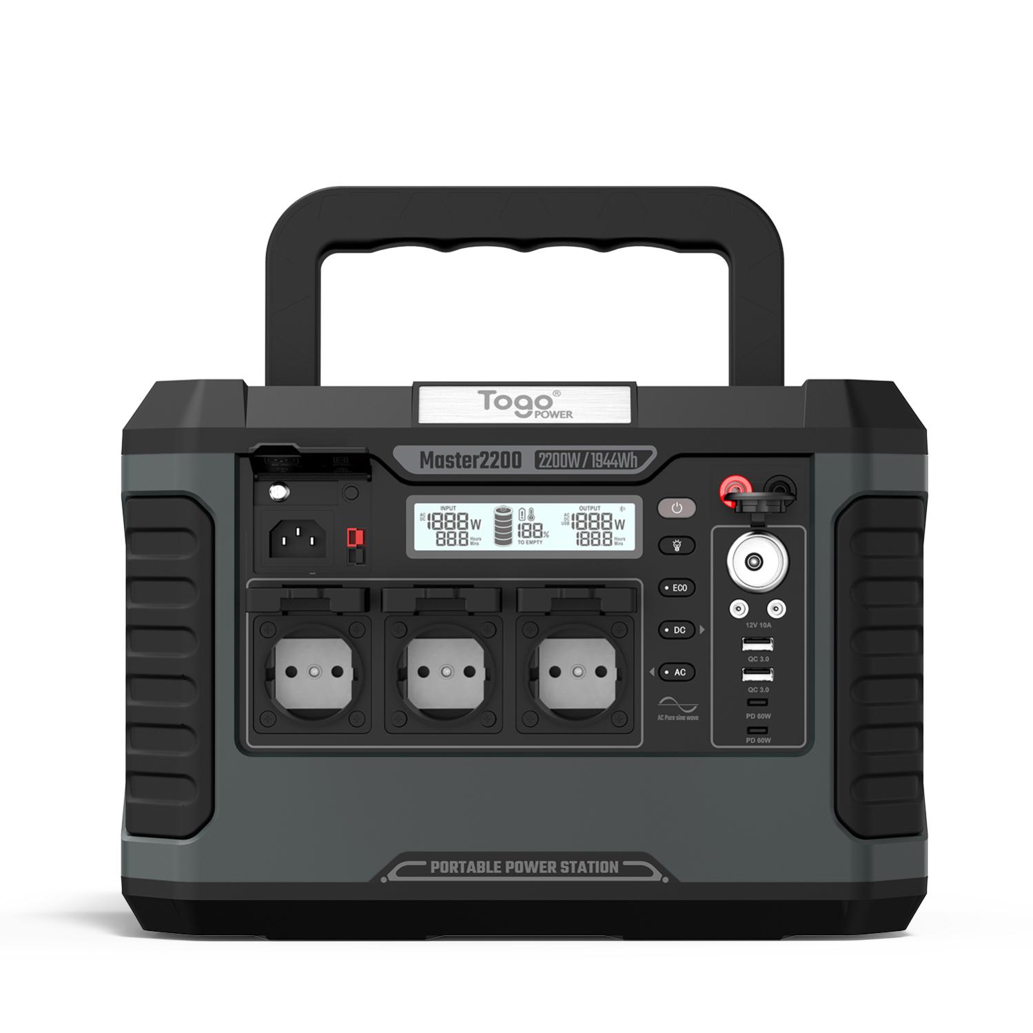 TogoPOWER generatore accumulatore portatile a ricarica solare M2200 ...