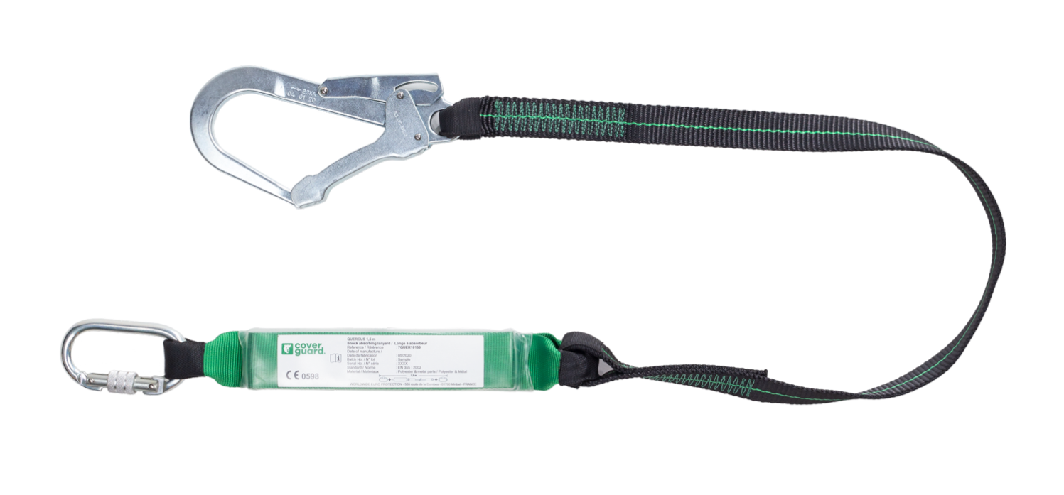 Longe à absorbeur sangle avec connecteur acier ouverture 50mm QUERCUS ...
