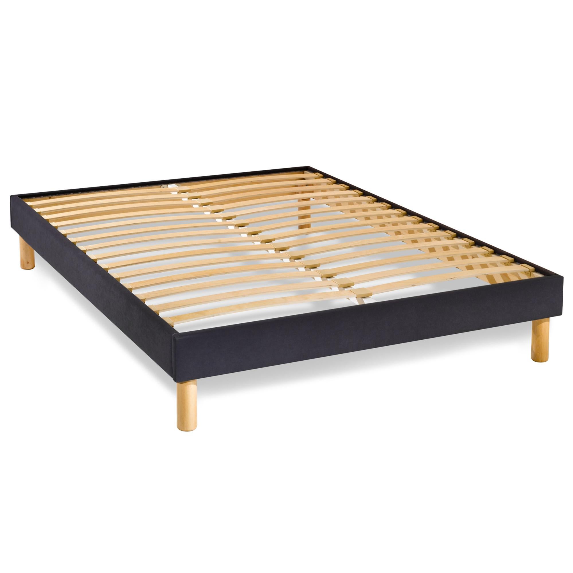 Sommier en Kit 14 lattes nues, coutil tissu coton 160x200cm, coloris ...