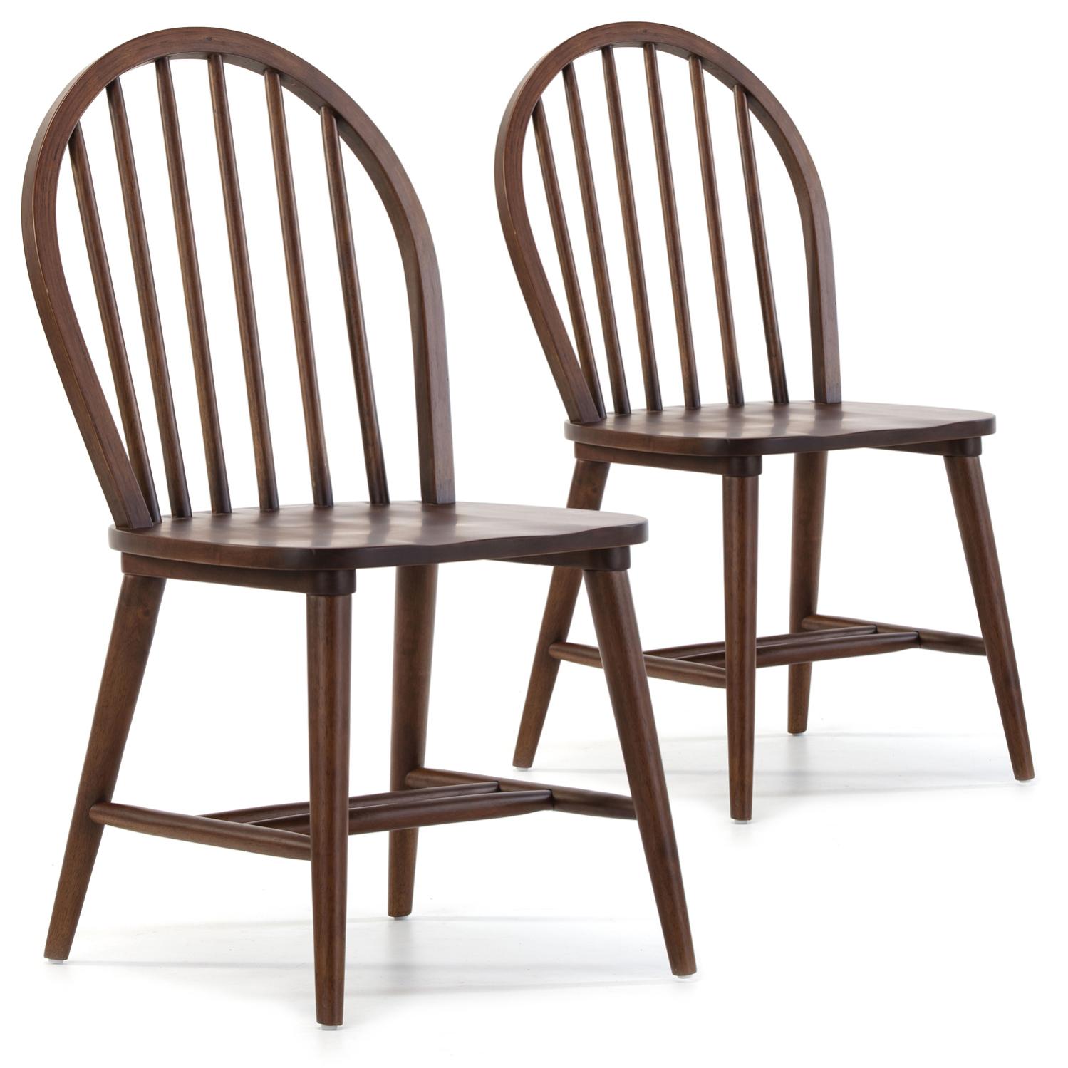 Pack 2 sedie Clarck color noce, legno massello, 48 x 48 x 92 cm | Leroy ...