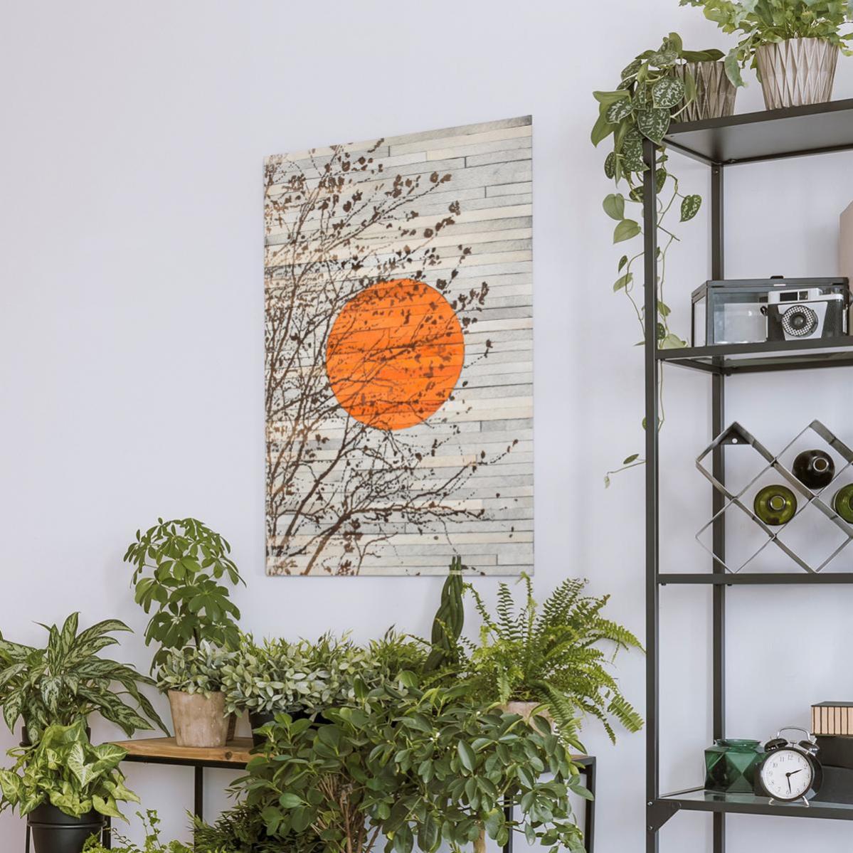 Tableau Tableau Fait main SUNRAY Gris 51x76 en peau de bête Gris ...