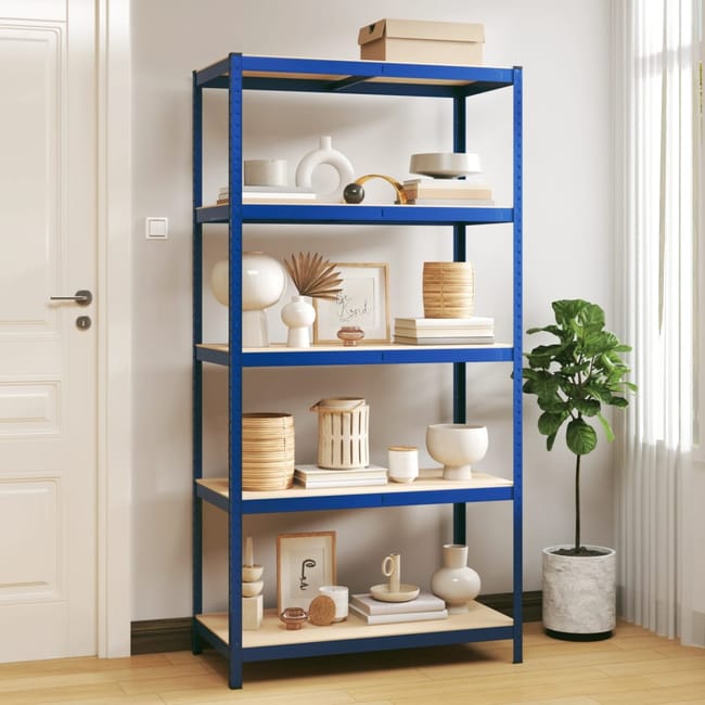 Vidaxl Mensola 5 Strati Blu In Acciaio E Legno Multistrato Leroy Merlin