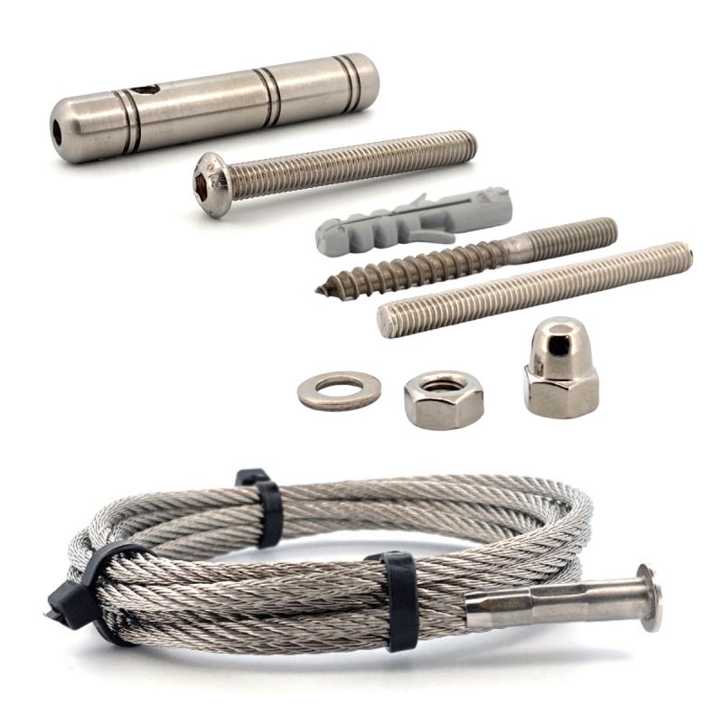 Câble Inox 4mm 5m Serti 1 Coté 1 Tendeur Droit Leroy Merlin