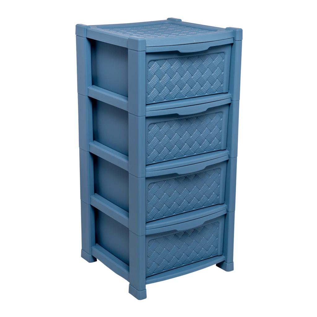 TONTARELLI CASSETTIERA 83 CM BLU A 4 SCOPARTIMENTI CON STRUTTURA IN ...