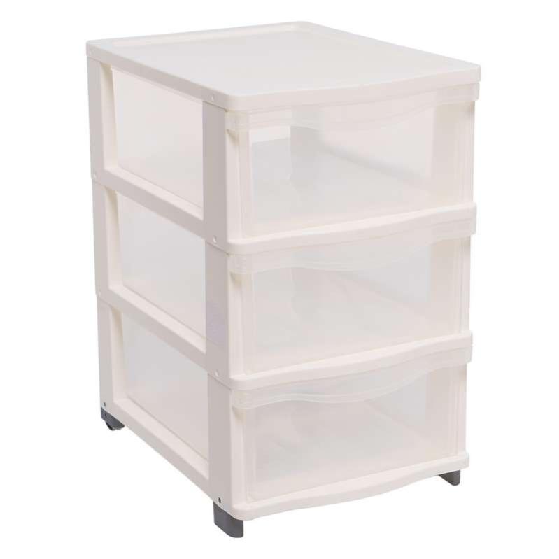 TONTARELLI CASSETTIERA 45 CM BIANCA A 3 RIPIANI CON STRUTTURA ...