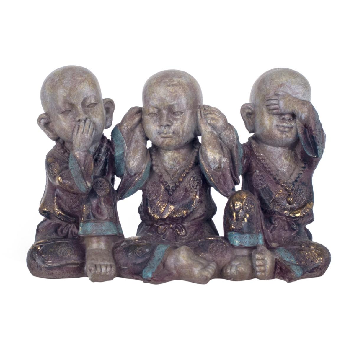 By SIGRIS Figura Budas 3 Unidades Gris de Resina 17*12*25cm Figura de ...
