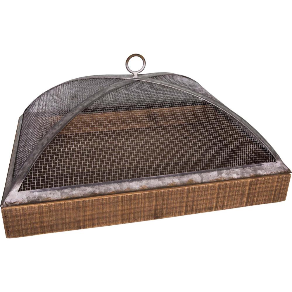 Plateau bois avec couvercle grillagé 56 x 40.5 x 25 cm Antic Line ...