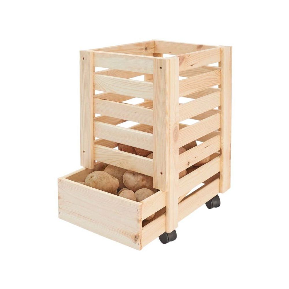 Caisse de stockage en pin pour pommes de terre 31x37x50 cm Pinus ...