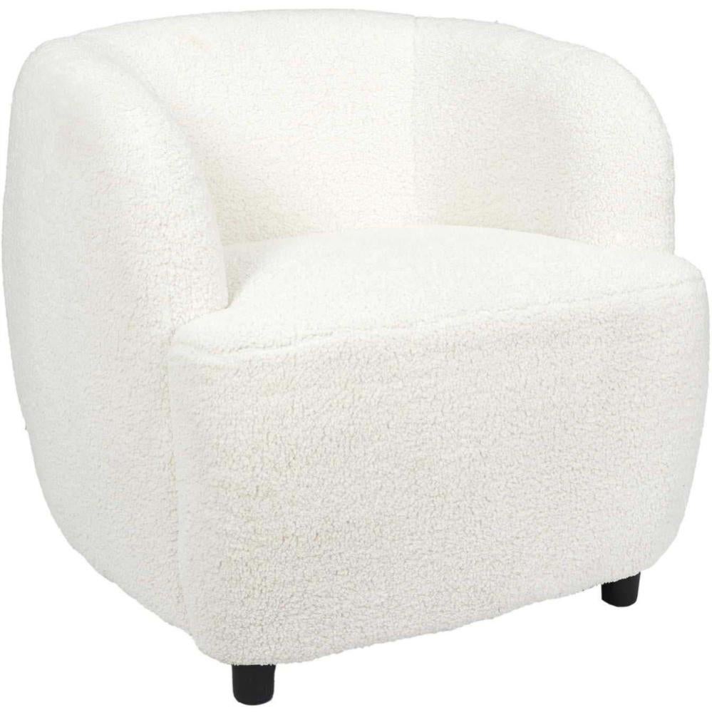 Fauteuil en polyester bouclette blanc Kim The Home Deco Factory | Leroy ...