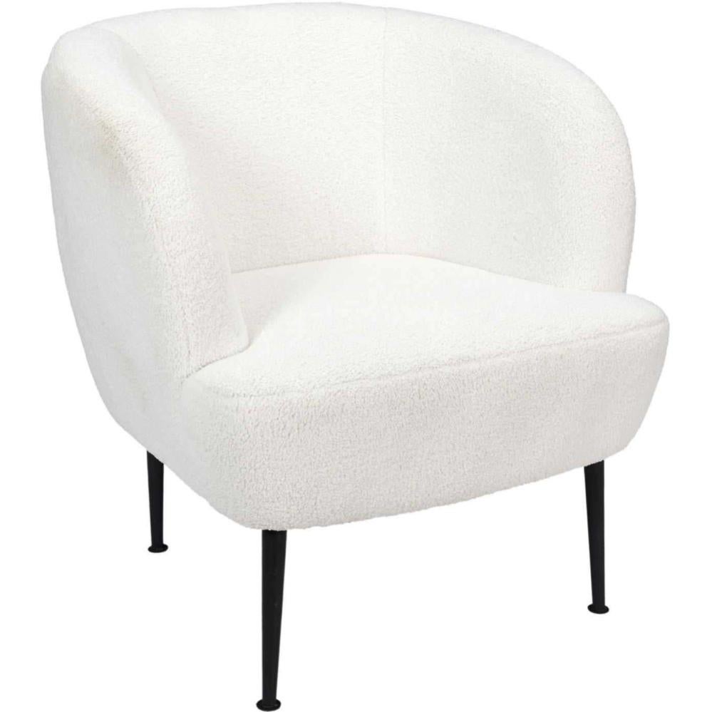 Fauteuil en polyester bouclette blanc Kiera The Home Deco Factory ...