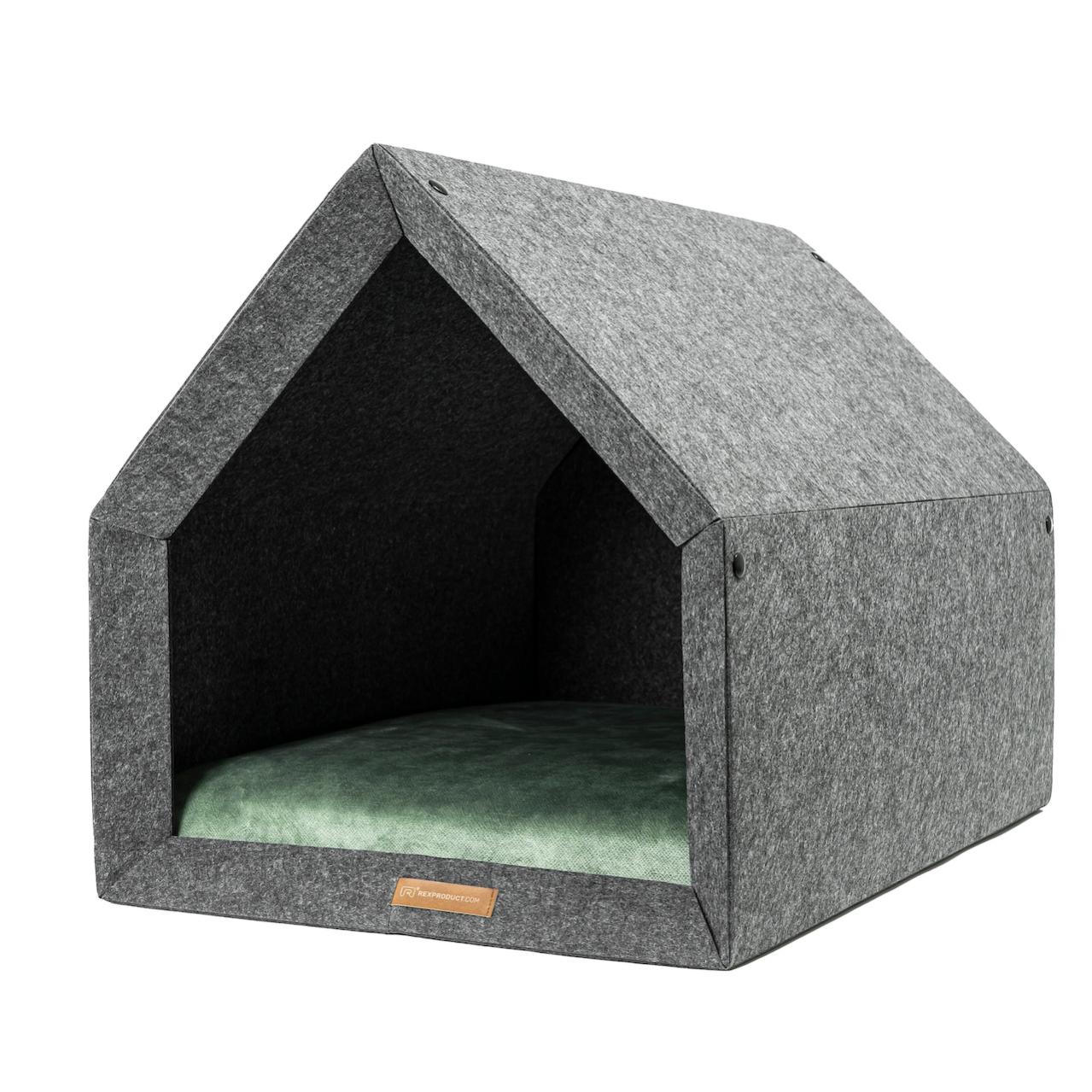 Rexproduct PetHome Niche pour chien en forme de maison, gris foncé et ...